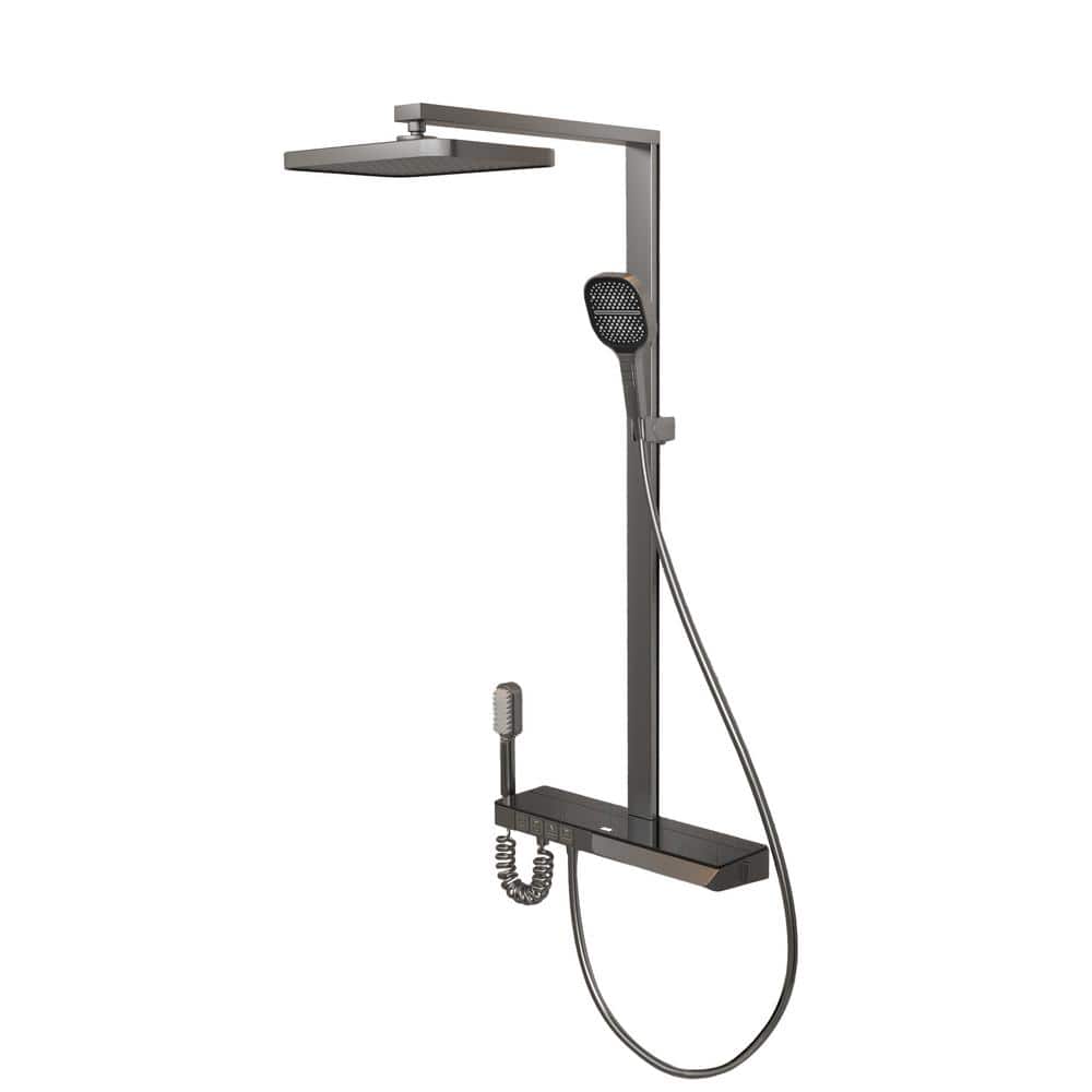 Dimakai Single Handle 4-Spray Shower Faucet 2.34 GPM Thermostatic ...