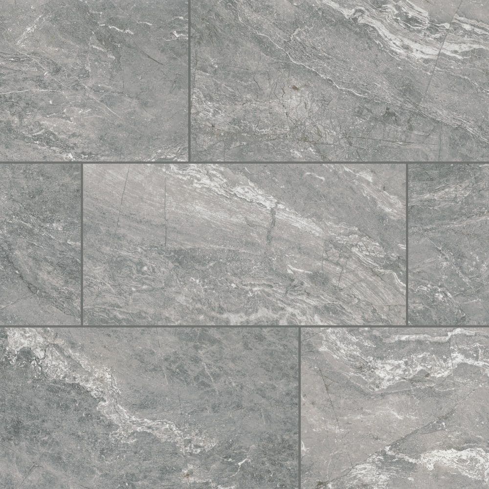 Daltile Perpetuo Eternal Grey 12 in. x 24 in. Polished Porcelain Floor ...