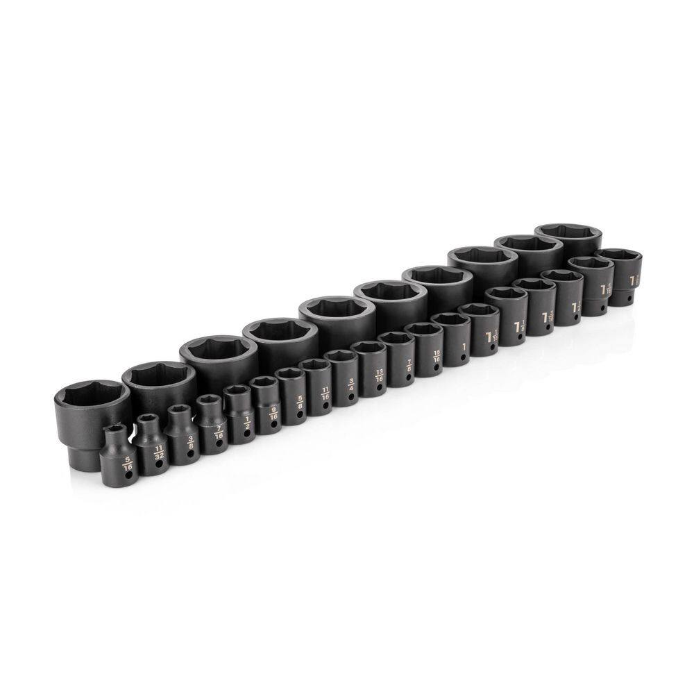 TEKTON 1/2 Inch Drive 6-Point Impact Socket Set, 29-Piece (5/16-2 in ...