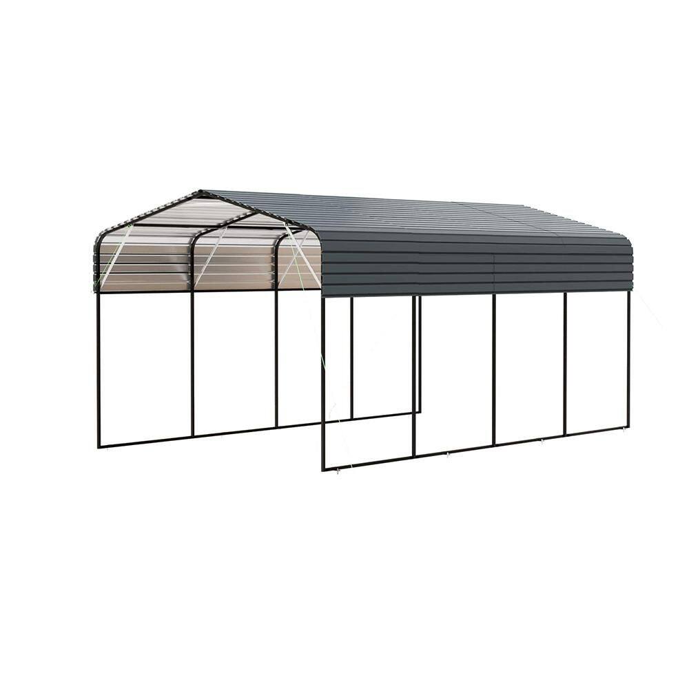 11 ft. x 19 ft. Metal Carport with Roof-All-Weather Vehicle Shelter ...