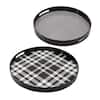 Benjara Black and White Decorative Tray Set of 2 BM302538 - The Home Depot