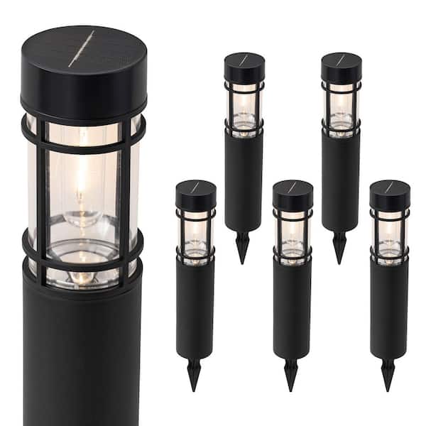 C Cattleya Black Solar LED Weather Resistant Outdoor Path Lights (6 ...