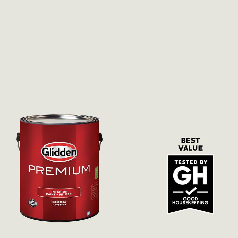 Glidden Premium 1 gal. PPG1029-1 Silvery Moon Semi-Gloss Interior Latex ...