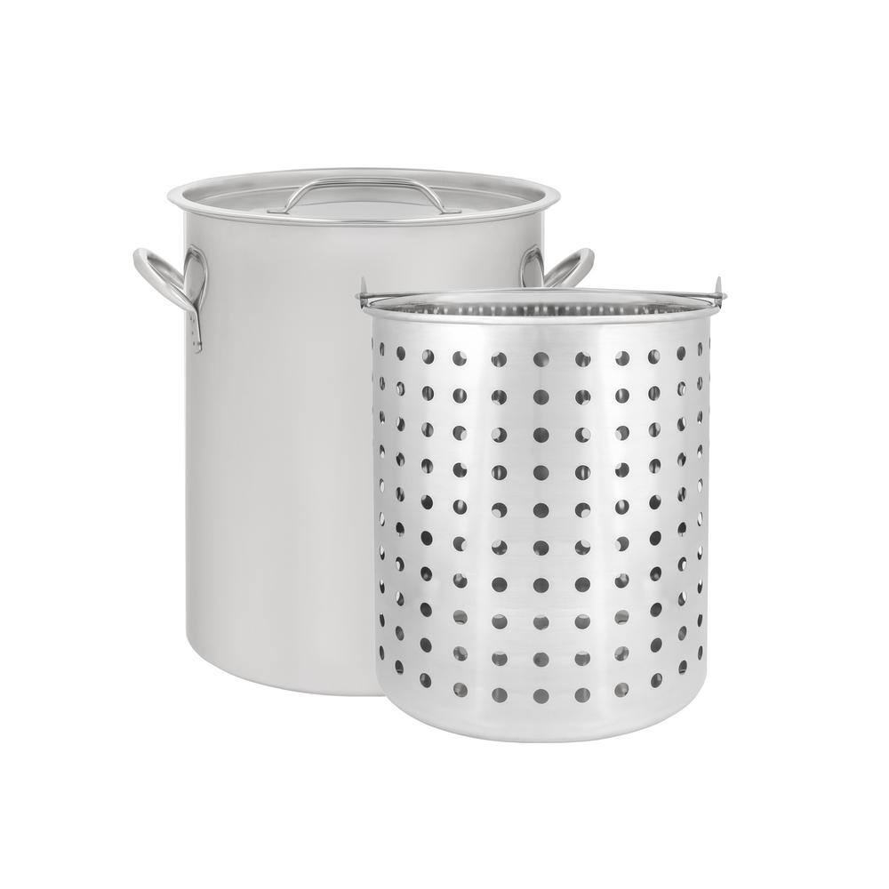 Concord 36 QT Stainless Steel Stock Pot w/ Basket. Heavy Kettle S36-B ...