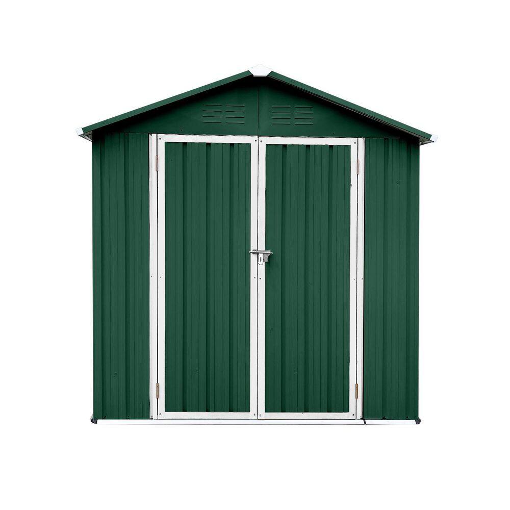 Daheat Outdoor storage sheds 4FTx6FT Apex roof Green+White PW-YDGJF20 ...