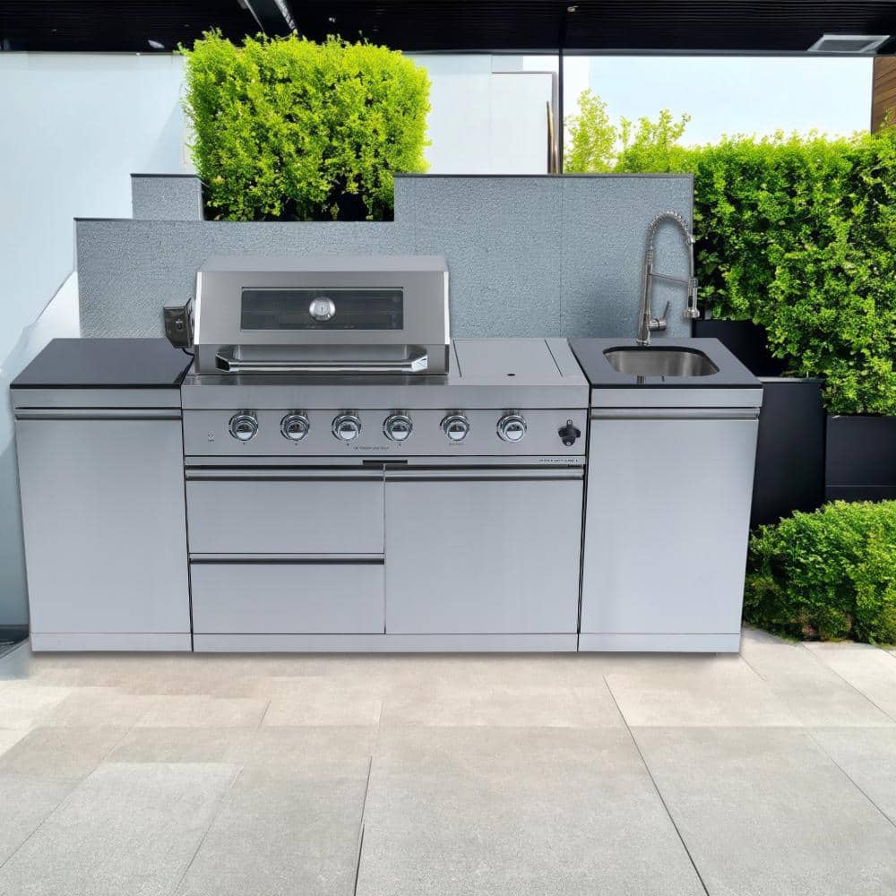 LORDEAR 46 in. 4-Burner 85000 BTU Propane Outdoor BBQ Kitchen Grill ...