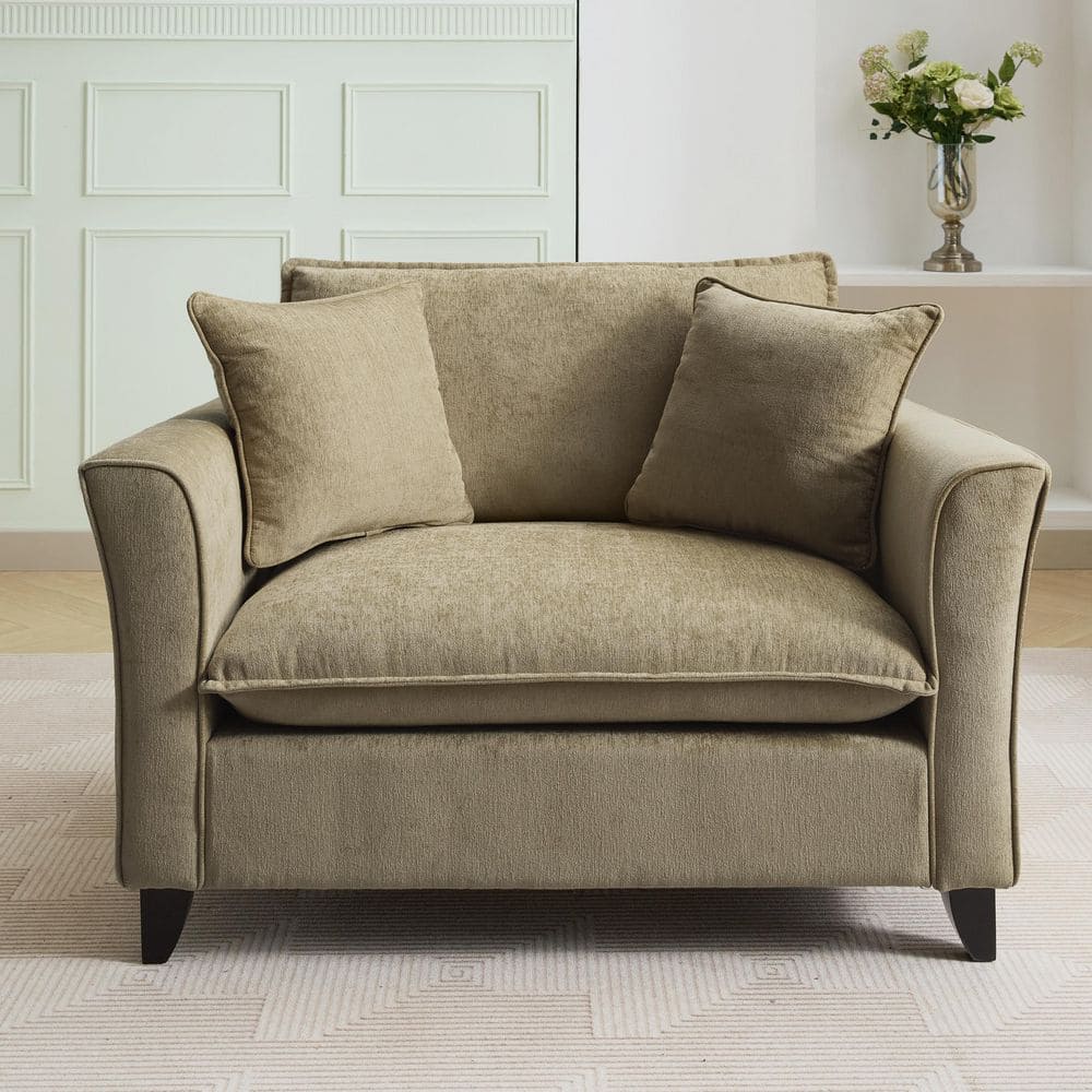 Harper & Bright Designs Green Chenille Oversized Arm Chair, Elegant ...