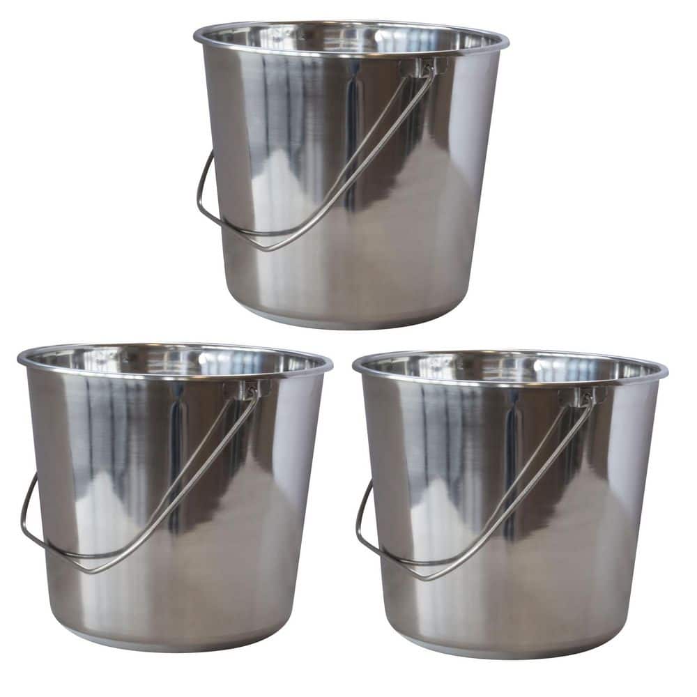 Sportsman Large Stainless Steel Bucket Set (3-Pack) 808049 - The Home Depot