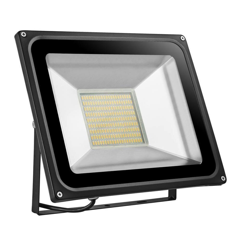 Nersunda 100-Watt 120-Degree Black Outdoor Integrated LED Flood ...