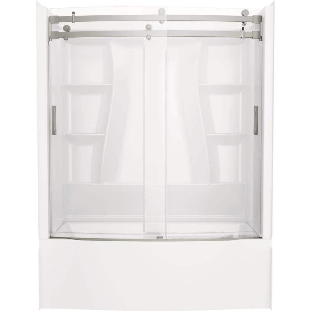Delta Classic 500 Curve 32 in. x 60 in. x 60 in. Alcove Rectangular ...
