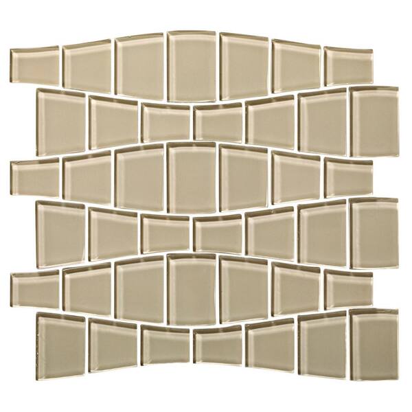 CRUZ BAY STUDIO Ripple Mojave Matte 4 in. x 6 in. Geometric Glass ...