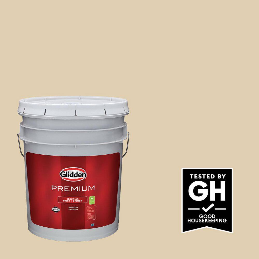 Glidden Premium 5 gal. PPG1086-3 Almond Cream Semi-Gloss Interior Latex ...