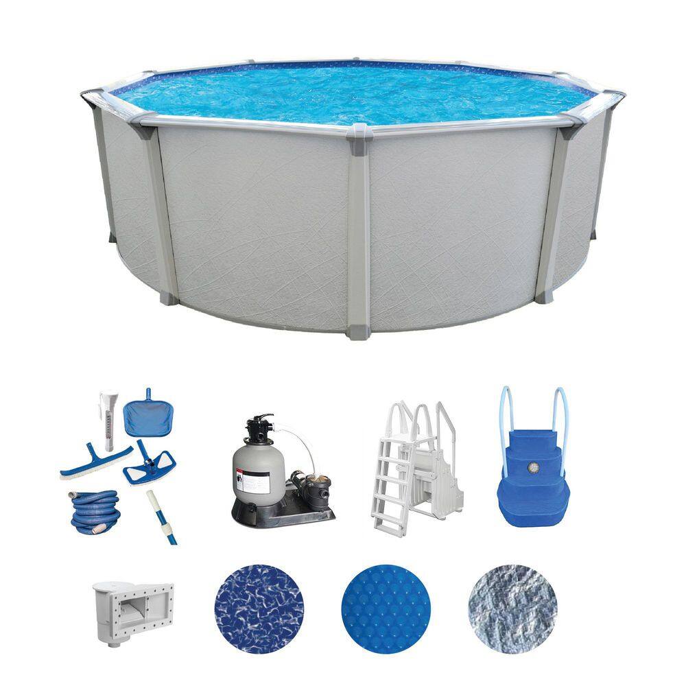 AQUARIAN Huntington 30 ft. Round 54 in. Deep Above Ground Hard Sided ...