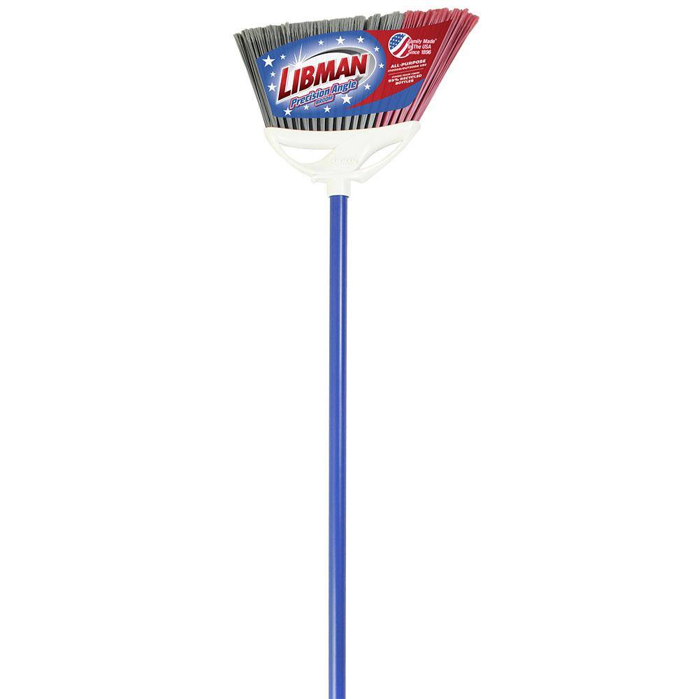 Libman Red, White and Blue Precision Angle Broom 1120 - The Home Depot