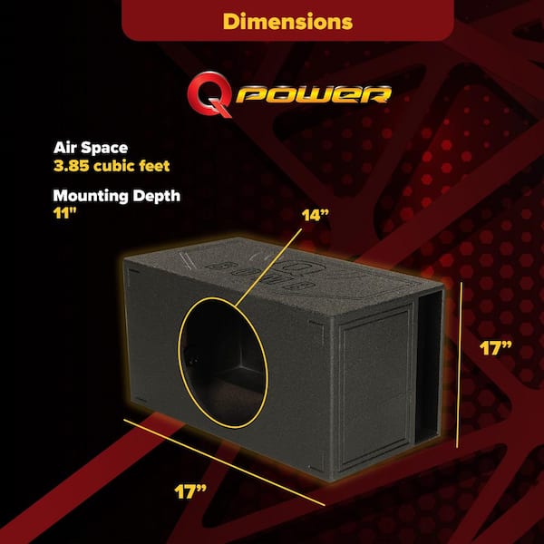Q Bomb Ported QPower 15 Heavy-Duty Vented Subwoofer Enclosure Woofer ...