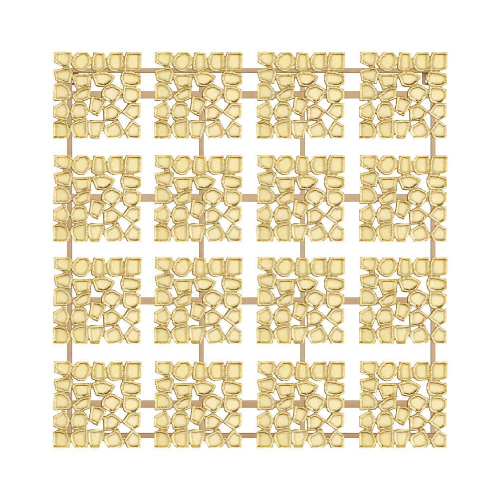 Litton Lane 43 in. x 42 in. Gold Aluminum Contemporary Geometric Wall ...