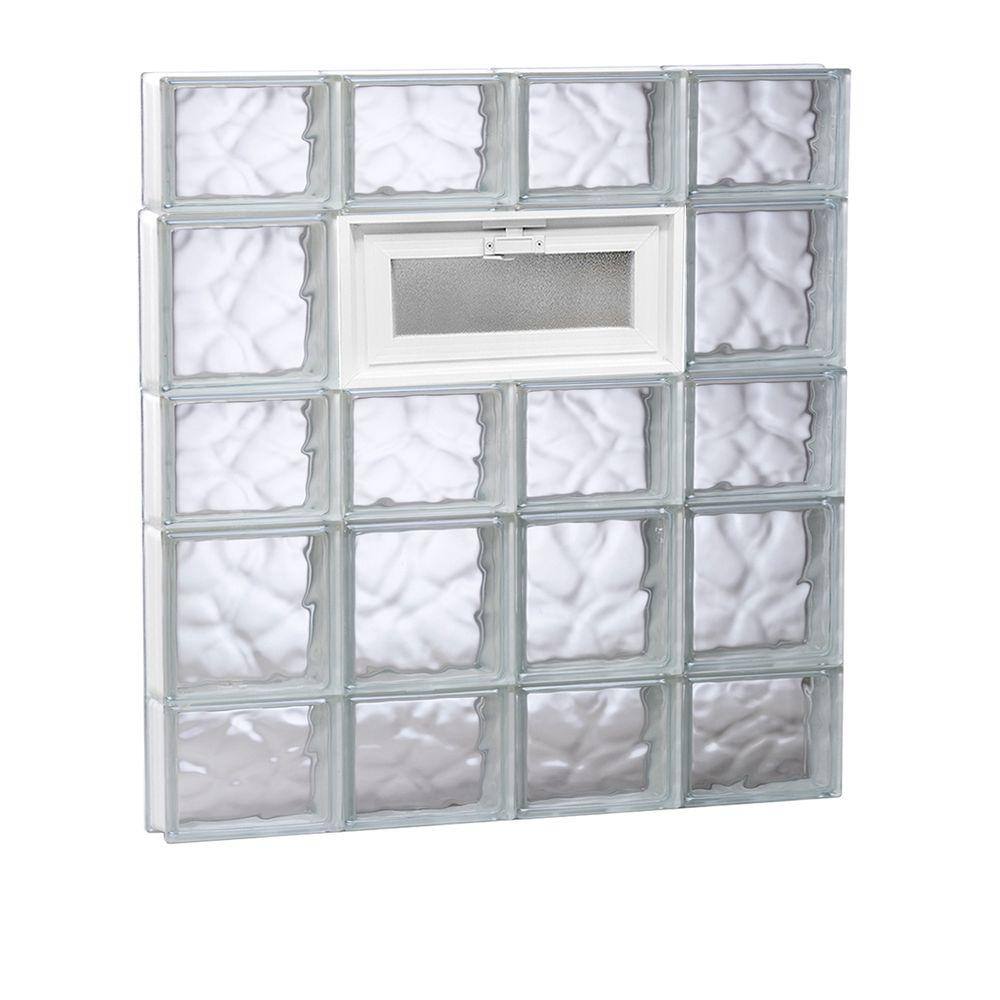 Clearly Secure 31 in. x 32.75 in. x 3.125 in. Frameless Wave Pattern ...