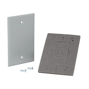 Commercial Electric 1-Gang Metal Weatherproof Blank Electrical Outlet ...