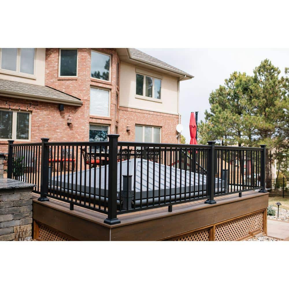 Buy 36 in. x 6 ft. Black Powder Coated Aluminum Preassembled Deck ...