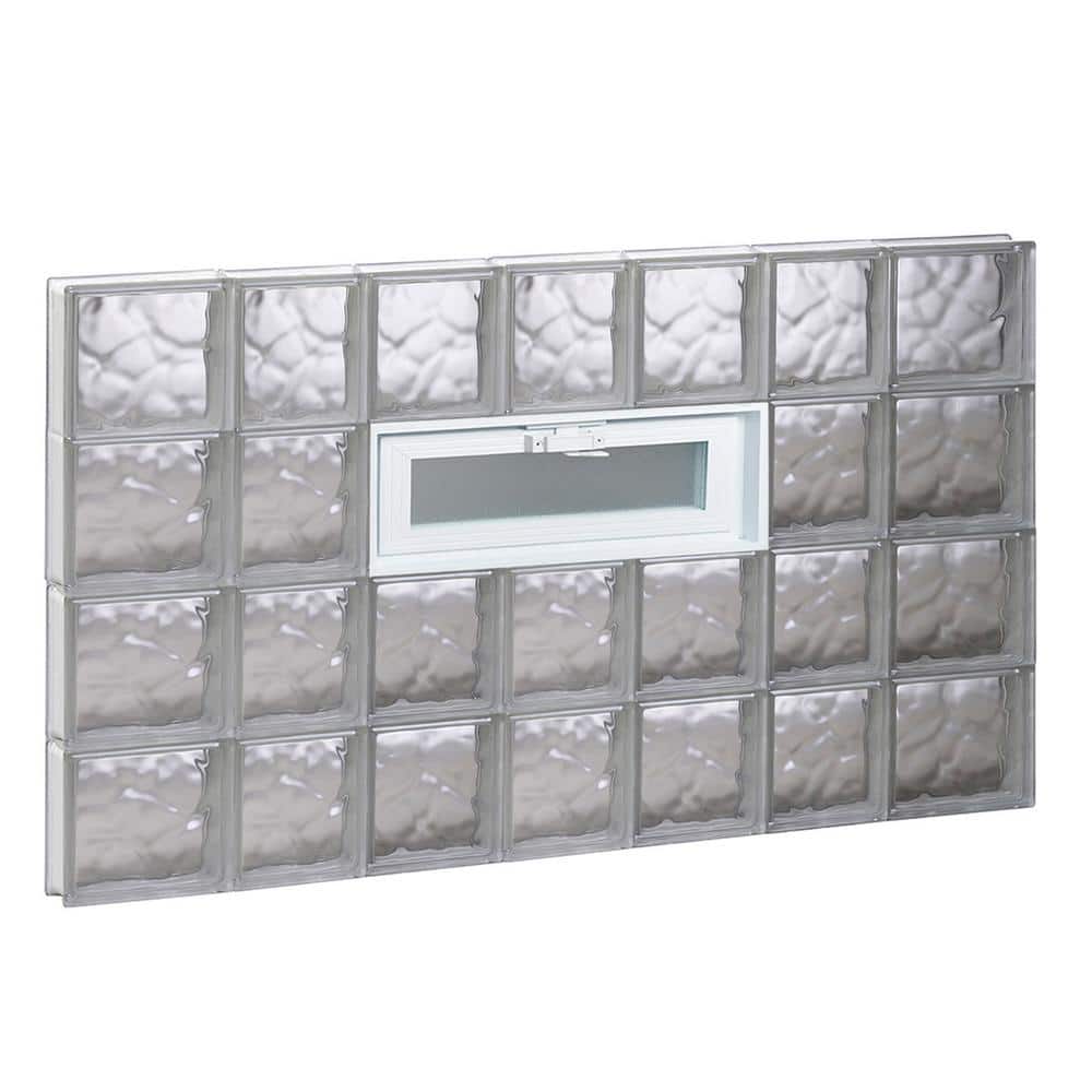 Clearly Secure 44.25 in. x 31 in. x 3.125 in. Frameless Wave Pattern ...