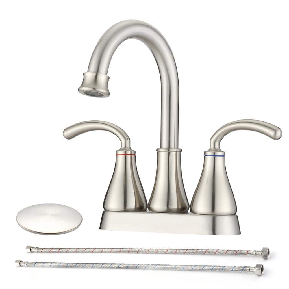 GIVING TREE 4 in. Centerset Double Handle Bathroom Faucet Combo Kit ...