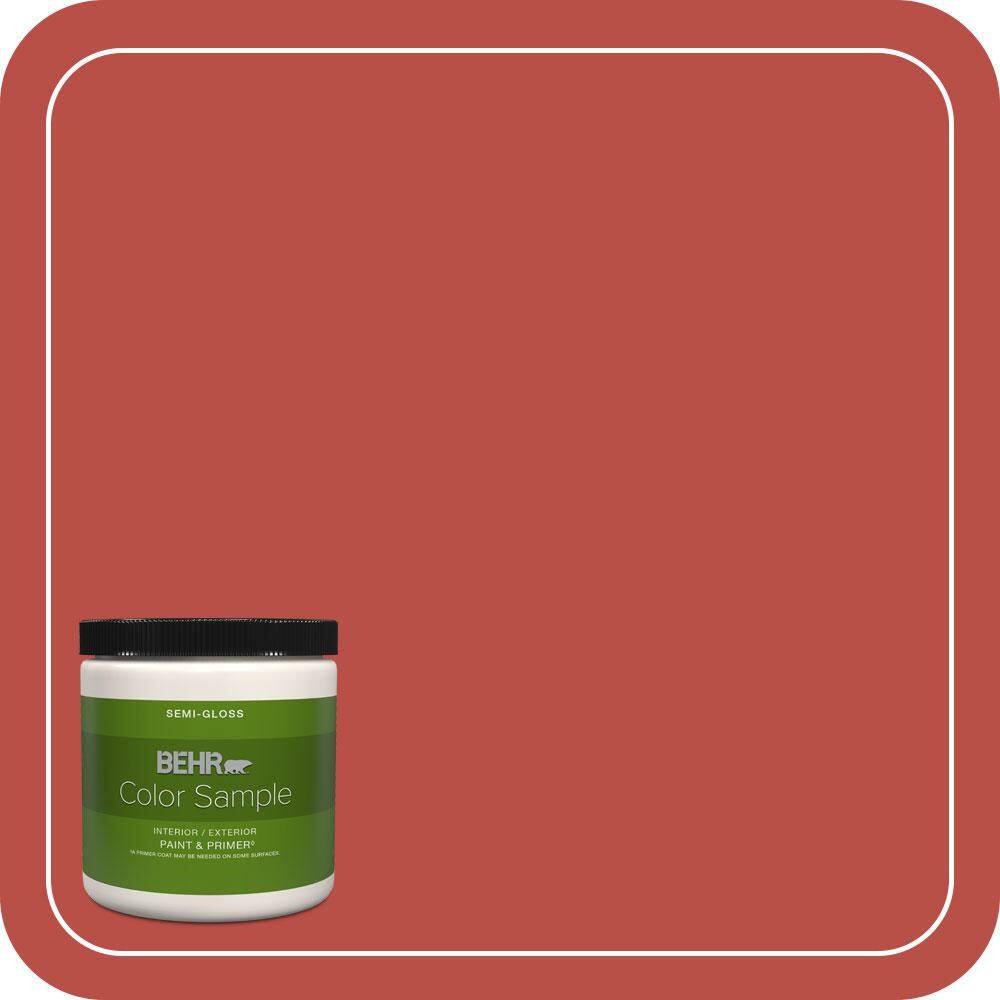 BEHR PREMIUM PLUS 8 oz. #HDC-MD-16 Cherry Red Semi-Gloss Interior ...