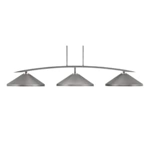 Siena 3-Light Graphite Billiard-Light with Graphite Metal Shades ...