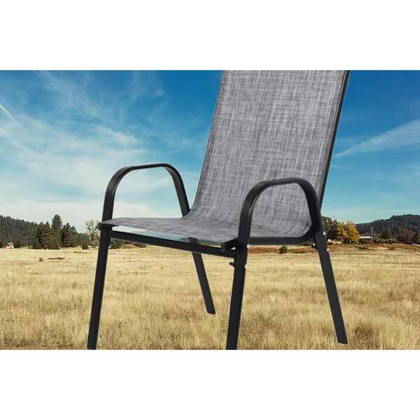 Padded Outdoor Lounge Chair, Patio Chairs with Breathable Textilene ...