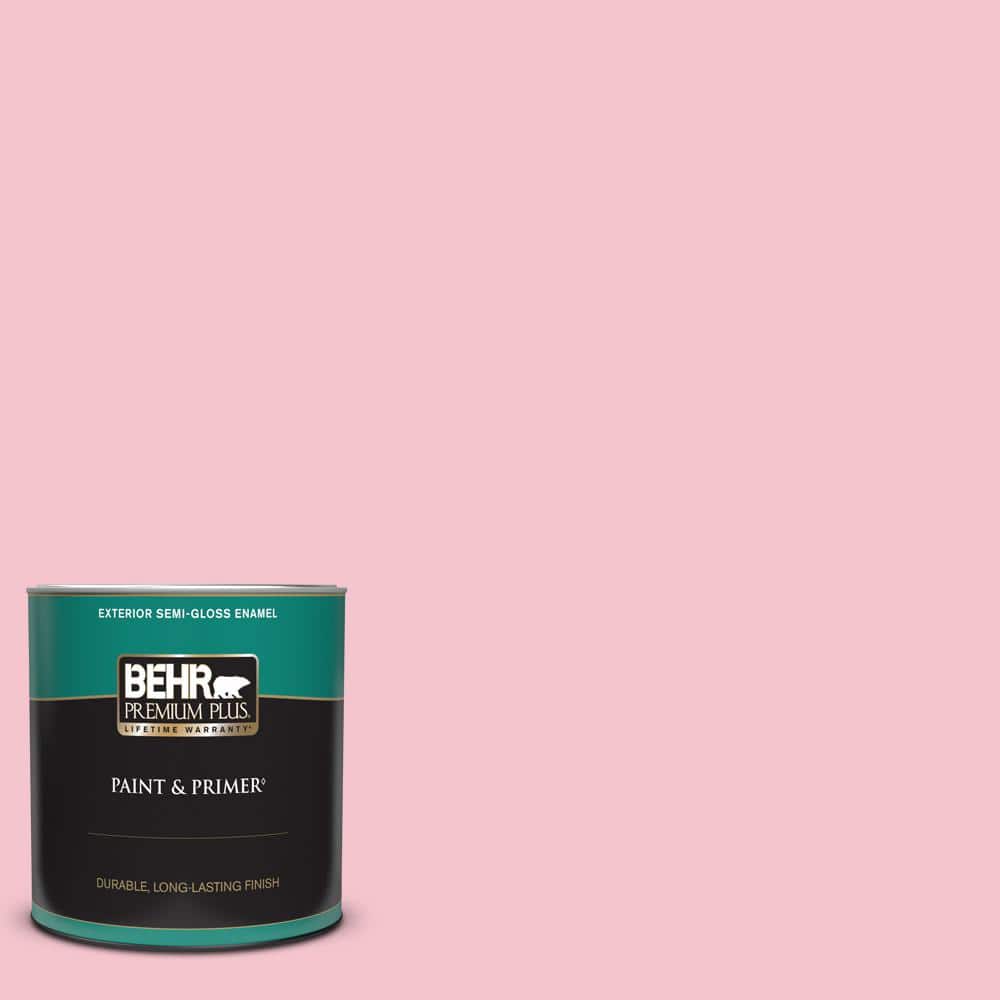 BEHR PREMIUM PLUS 1 qt. #P150-2 Energetic Pink Semi-Gloss Enamel ...