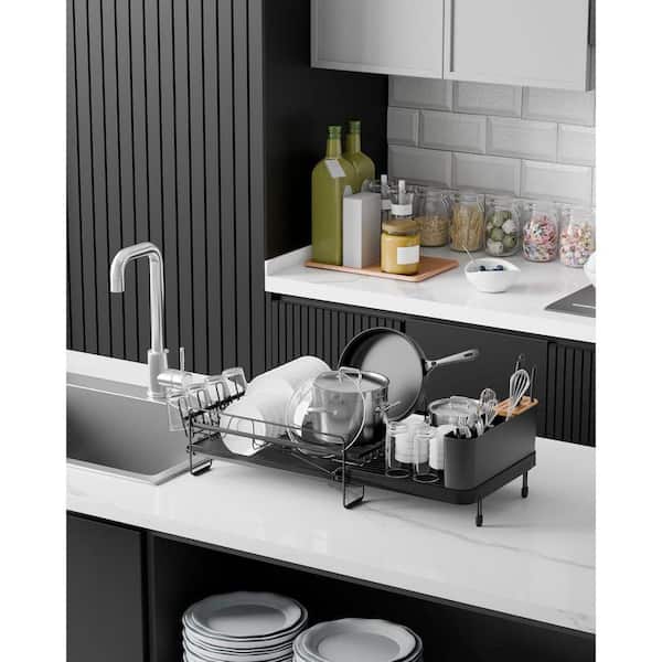 Lynzavix Black Extendable Multifunctional Large Dish Rack for Kitchen ...