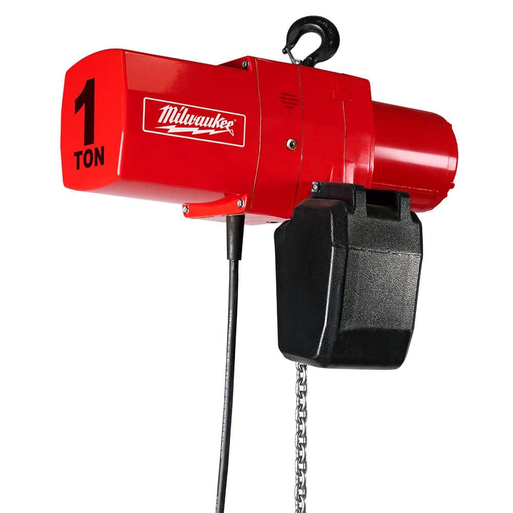 Milwaukee 1 Ton 10 ft. Electric Chain Hoist 9565 - The Home Depot