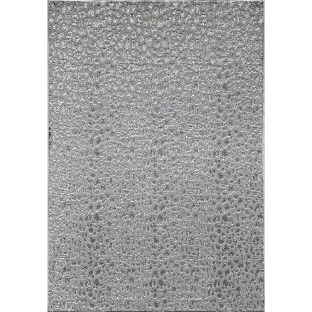 Rugs America Hazel Gray Leopard Gray 5 ft. x 7 ft. Area Rug RA28346 ...