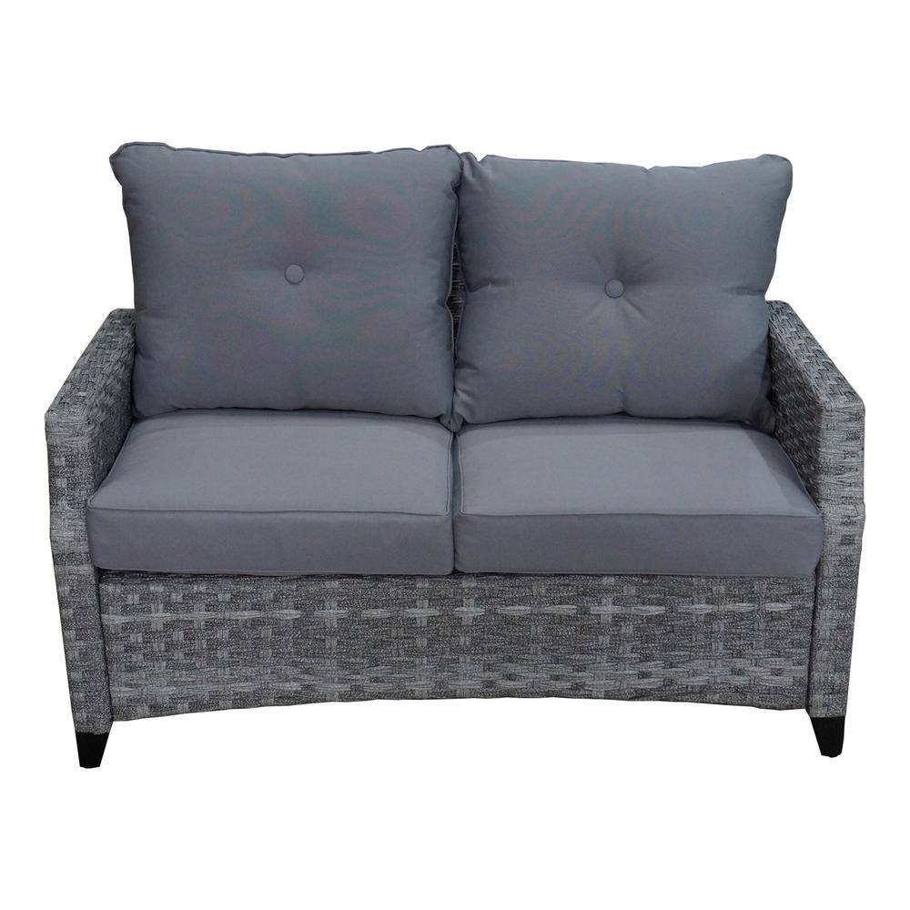 Courtyard Casual Costa Mesa 5-Pieces Loveseat & Coffee Table Set - Gray ...