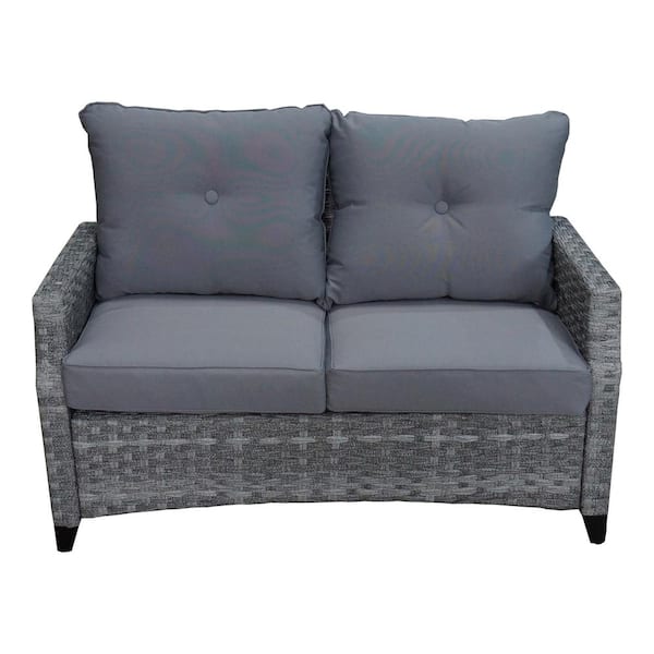 Courtyard Casual Costa Mesa 5-Pieces Loveseat & Coffee Table Set - Gray ...