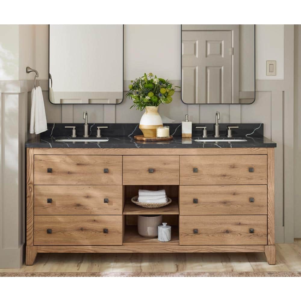 Home Decorators Collection Burwood 72 in. Double Sink Seadrift Bath ...