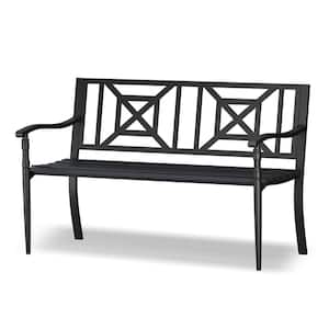 Hampton Bay Aubrey Metal Outdoor Bench A206000500 - The Home Depot