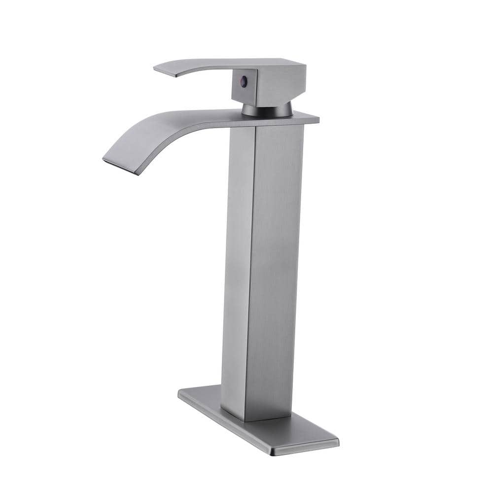 FLG Single Handle Waterfall Bathroom Vessel Sink Faucet Single Hole ...