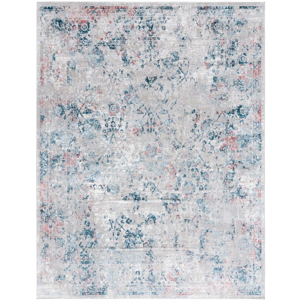 SAFAVIEH Meadow 9 ft. x 12 ft. Light Gray/Blue Distressed Marble Area ...