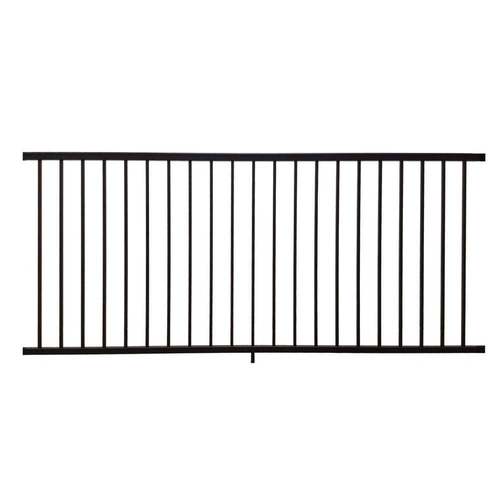 Weatherables Stanford 36 in. H x 96 in. W Textured Black Aluminum ...