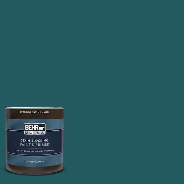 BEHR ULTRA 1 qt. #S450-7 Tsunami Satin Enamel Exterior Paint & Primer ...