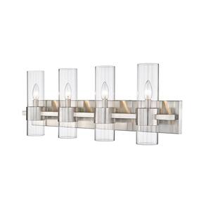 Lawson 4.75 in. 1-Light Wall Sconce Brushed Nickel with Clear Glass ...