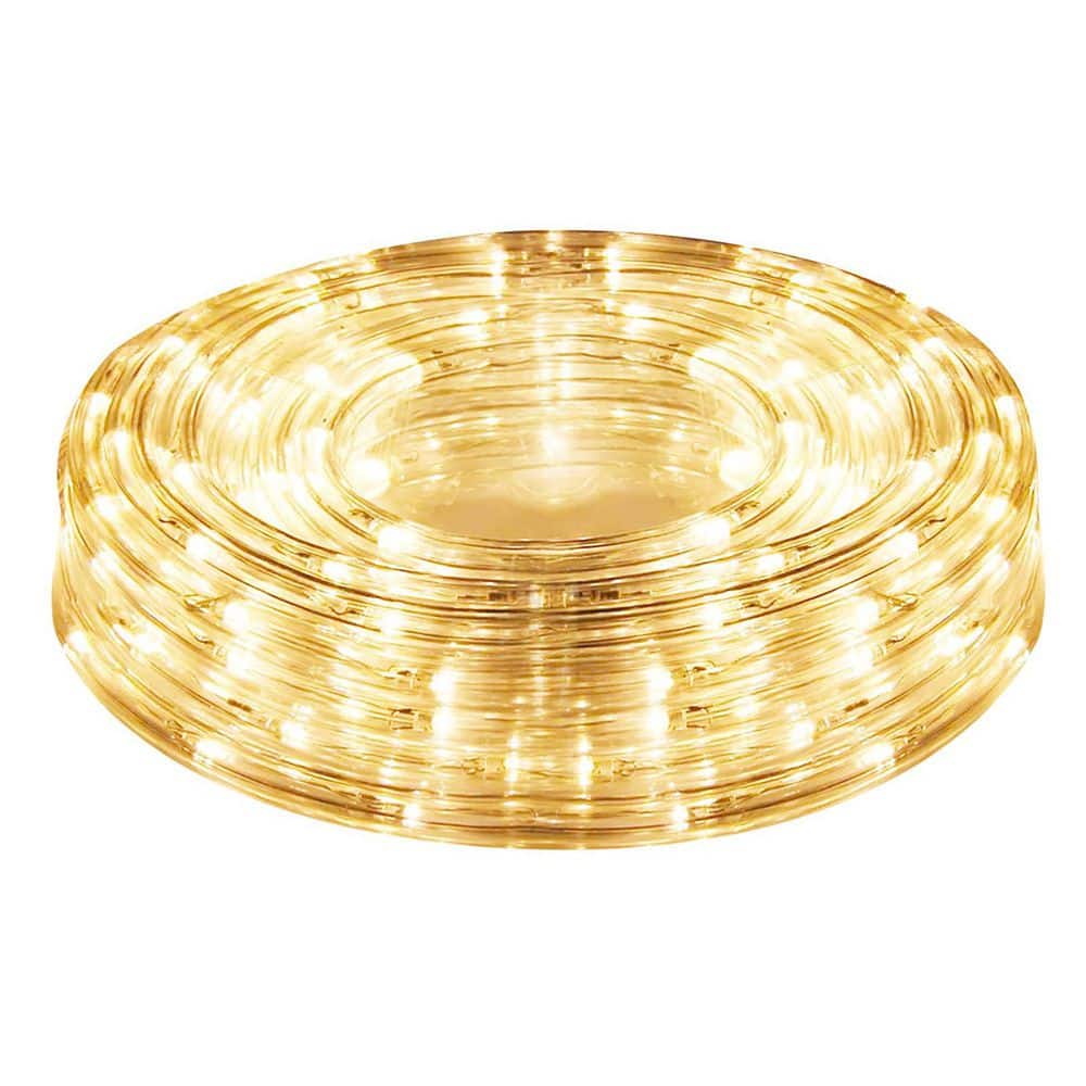 OBJLGEV 50 ft. Indoor/Outdoor Warm White Plug-In Integrated LED Rope ...