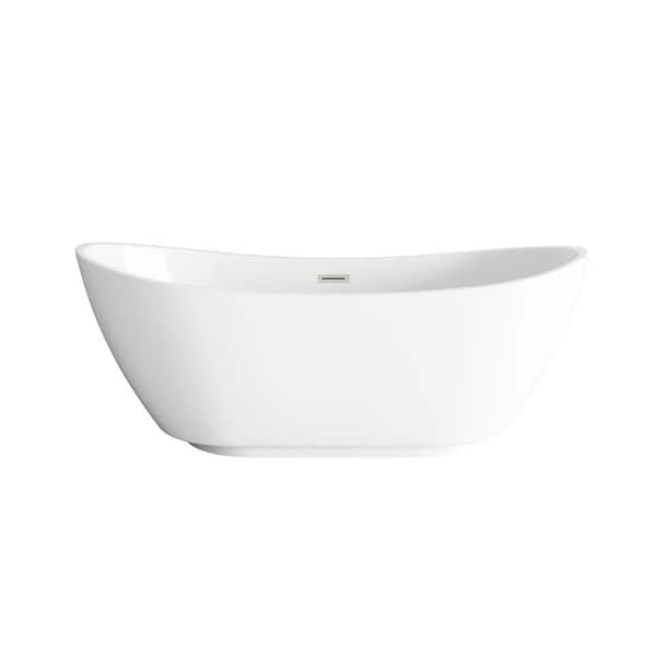 Timeless Home 67 in. x 29 in. Soaking Bathtub with Center Drain in ...