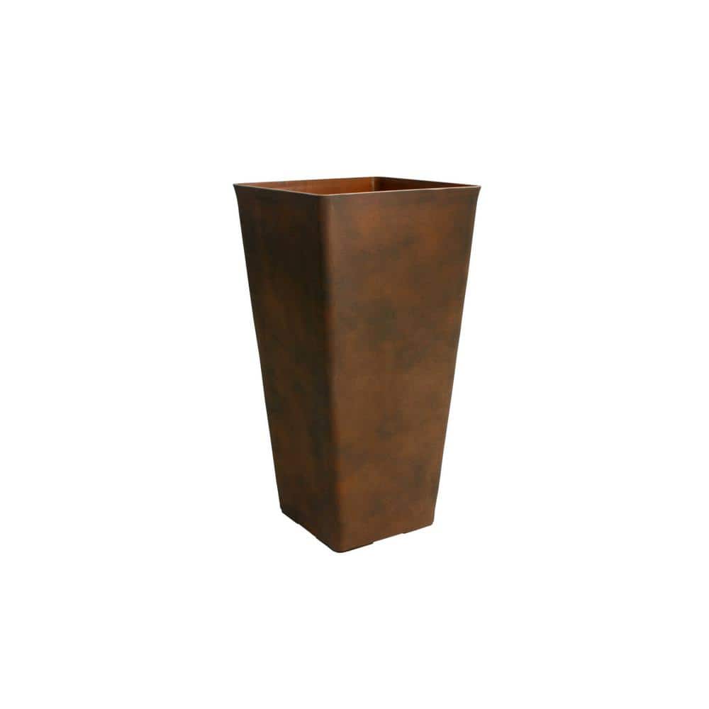Algreen Acerra 13 in. x 25 in. H Rust Square Taper Planter 47733 - The ...