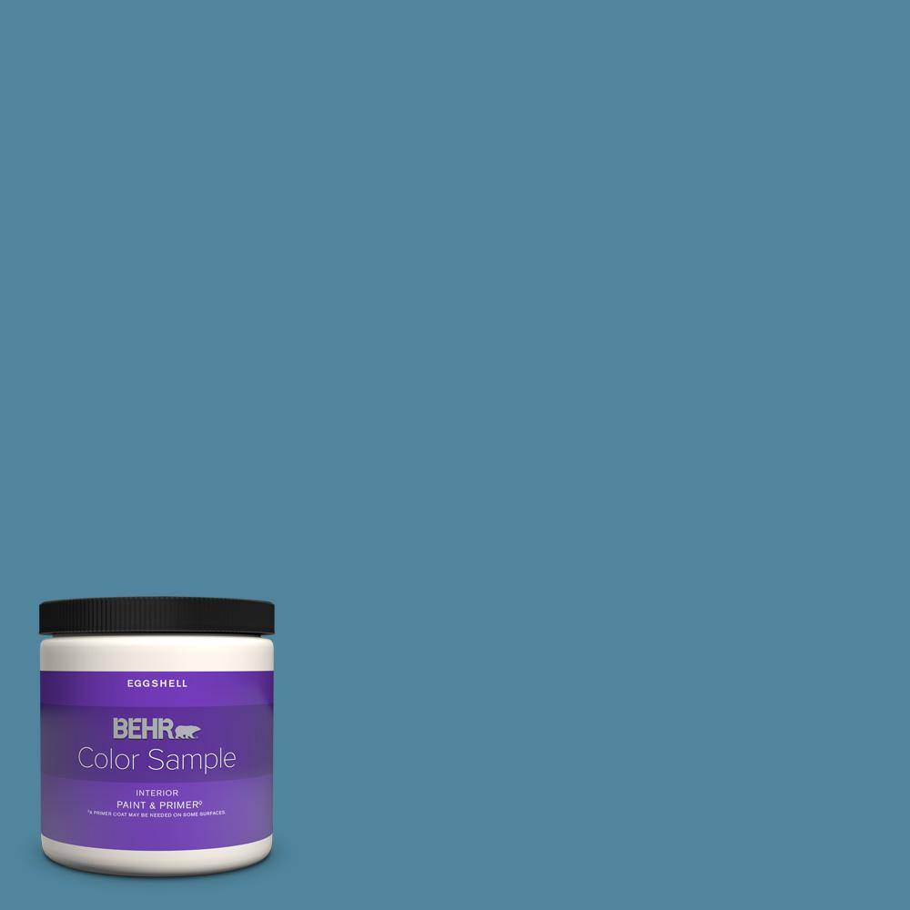 BEHR PREMIUM PLUS 8 oz. #S490-5 Jay Bird Eggshell Enamel Interior Paint ...