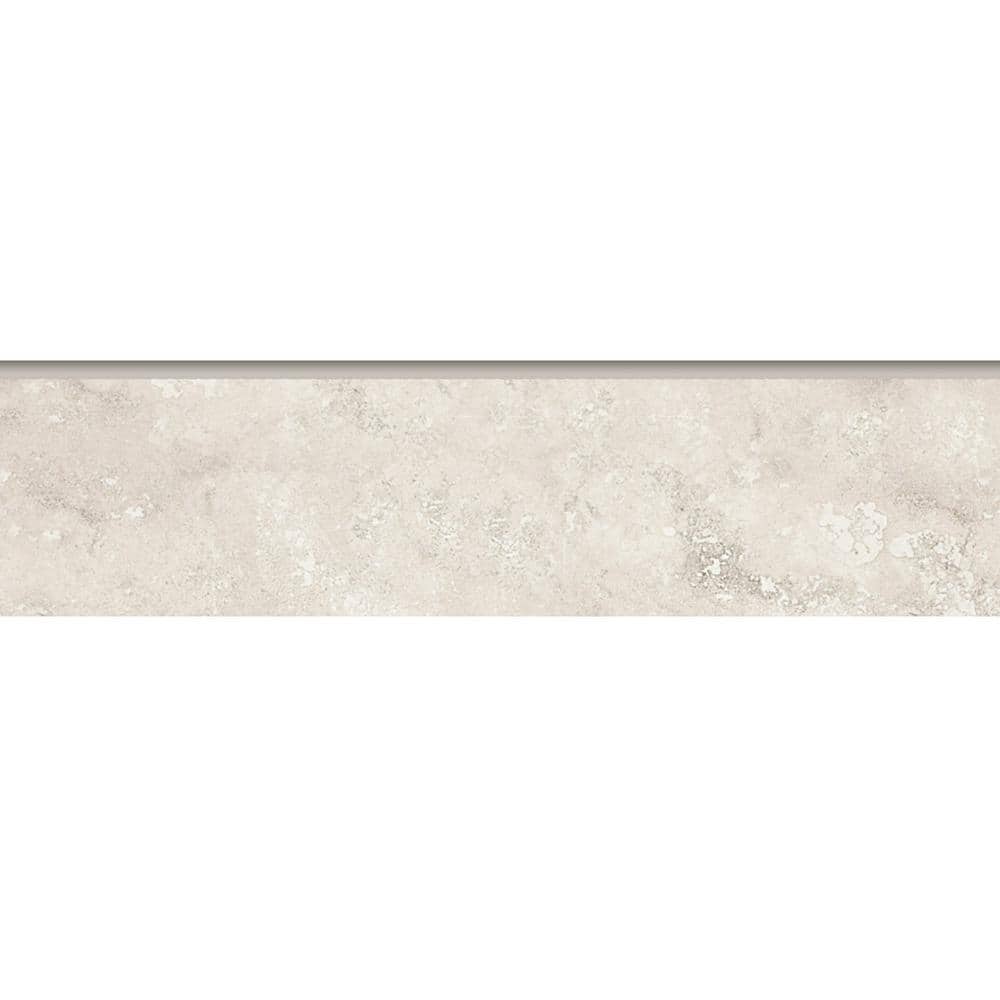 Travertine Ivory Bullnose 3 in. x 12 in. Ceramic Floor and Wall Trim ...