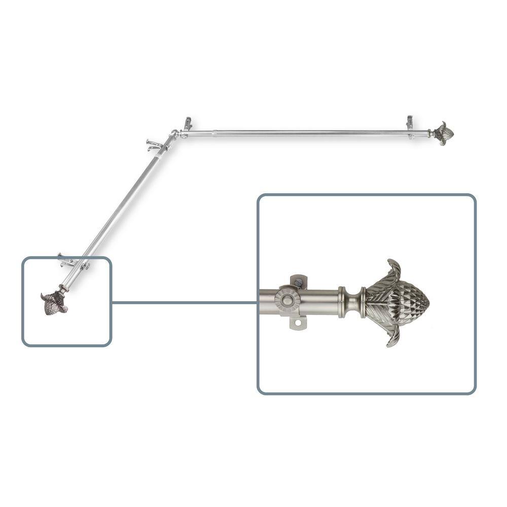 28 in. to 48 in. Adjustable 13/16 in. Corner Window Curtain Rod in ...