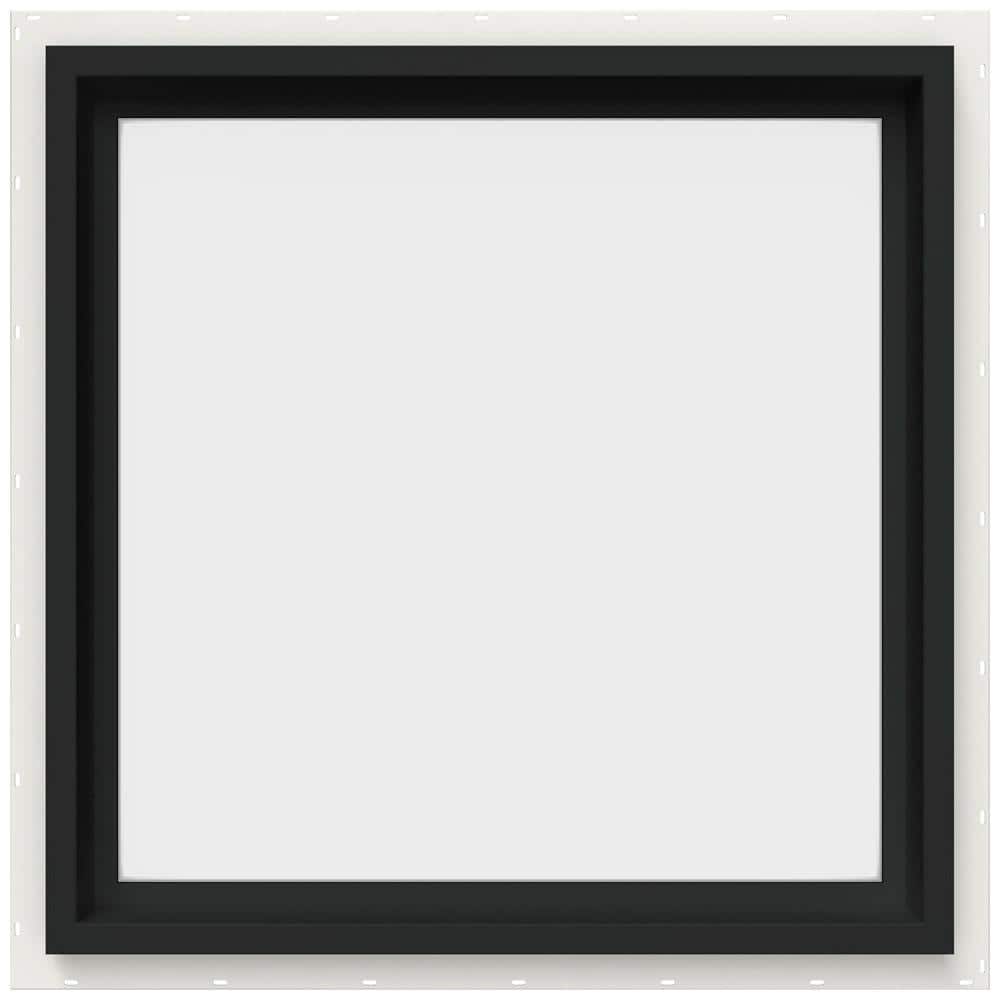 JELD-WEN 24 in. x 24 in. V-4500 Series Bronze Exterior/White Interior ...