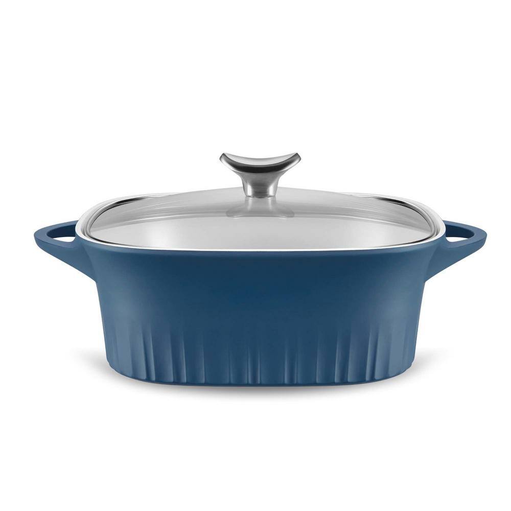 Corningware 8 in. x 8 in. Blue Cast Aluminum Baker with Lid 1143630 ...