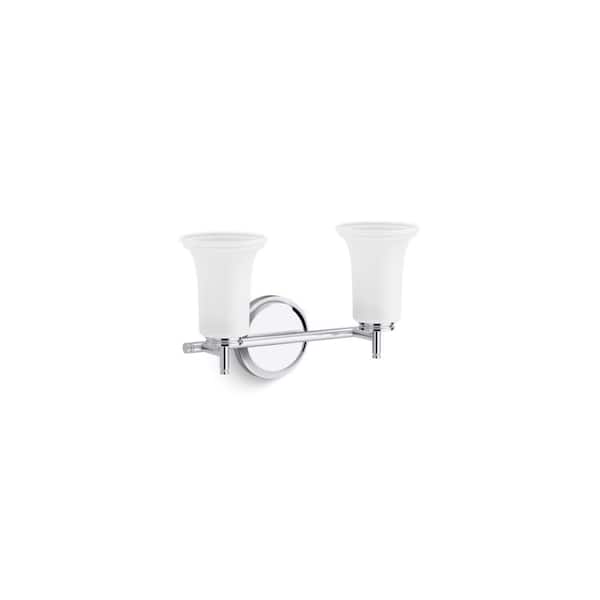 KOHLER Bellera 2-Light Polished Chrome Wall Sconce With Frosted Shade ...